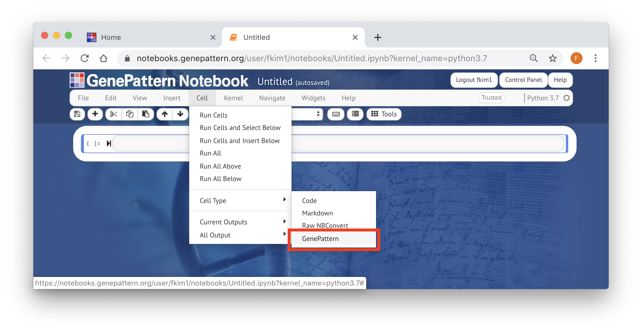 Quickstart Tutorial GenePattern Notebook Repository